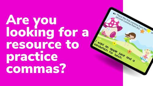 Commas in Series with Nouns Boom Cards by Fiddleheads | TPT