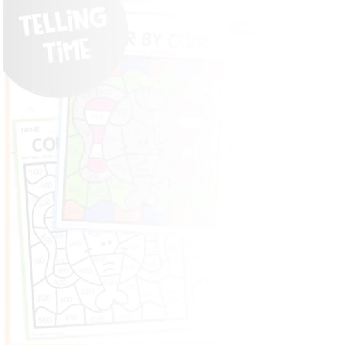 Telling Time to the Hour and Half Hour Color by Number Math Worksheets