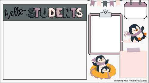 Winter Penguins-Daily Agenda-Google Slides-January-Morning Meeting