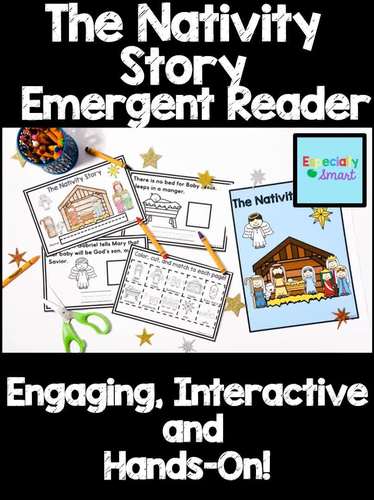 Christmas Nativity Story Religious Cut and Paste Emergent Reader