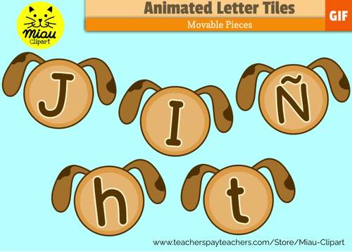 DOG ANIMATED LETTERS - GIF CLIP ART - ALPHABET by Miau clipart | TpT
