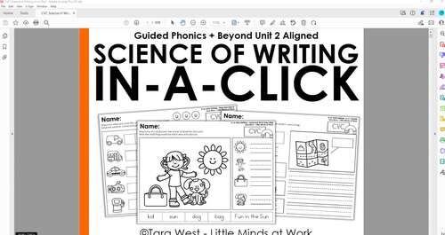 Science of Writing In-a-Click Printables: Phonics Based 5,500 Writing ...