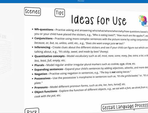 Open-Ended, Interactive Food Play Scenes | Boom Cards | Speech Therapy