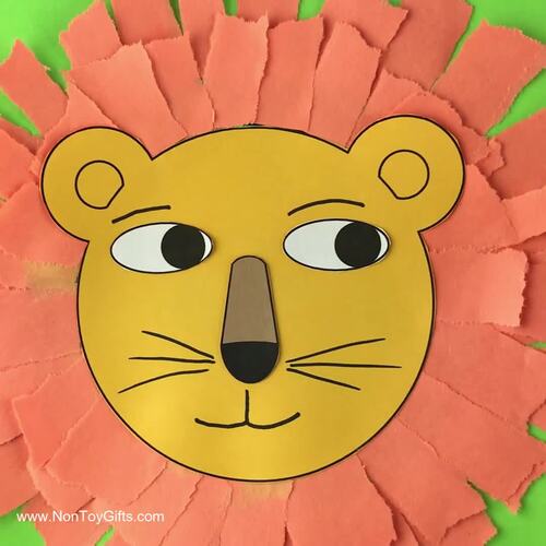 Lion Craft - ZOO Animal Craft - Jungle Animal Craft - Torn Paper Safari ...