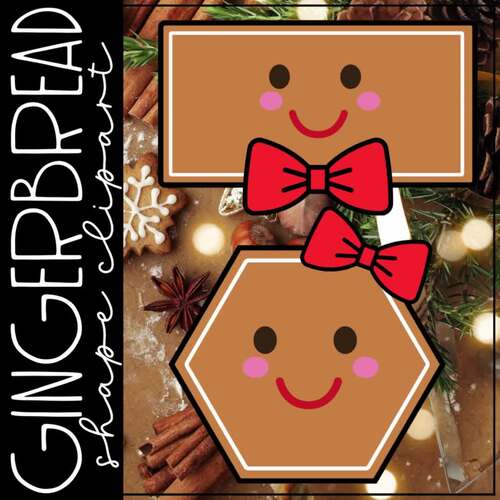 Gingerbread Clipart | Gingerbread 2D Shapes | Christmas Clipart | TPT