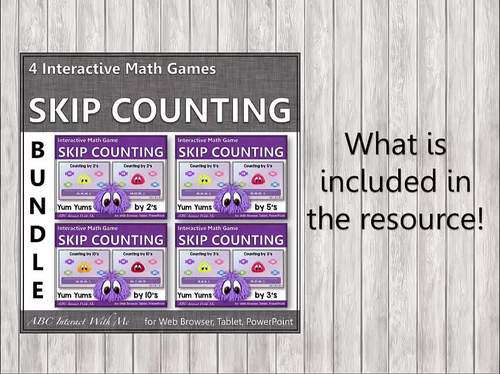 Skip Counting by 2, 3, 5, 10 Interactive Math Games Bundle {Yum Yums}