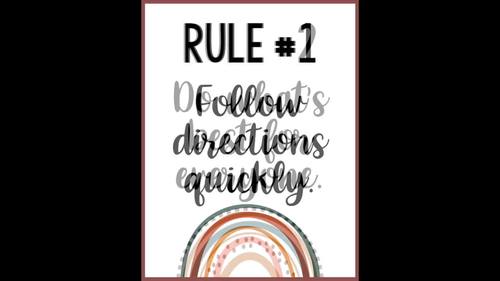 Middle School Classroom Management Rules & Procedures Posters | BOHO ...