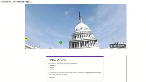 Systems of Government DIGITAL ESCAPE ROOM for Google Drive® by Think Tank