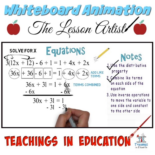 Equations (Multi-Step) #1: Whiteboard Animation by Teachings in Education
