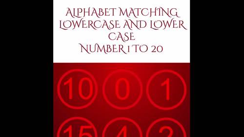Red, Number 1 to 20 Matching Alphabet Matching Uppercase and Lowercase