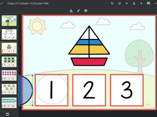 FRENCH Counting 1-20 Summer for Google Slides™ | Compter de 1 à 20 pour ...