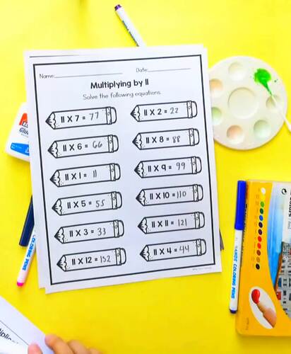 Multiplication 11 Times Table Worksheet by The Joy in Teaching | TPT