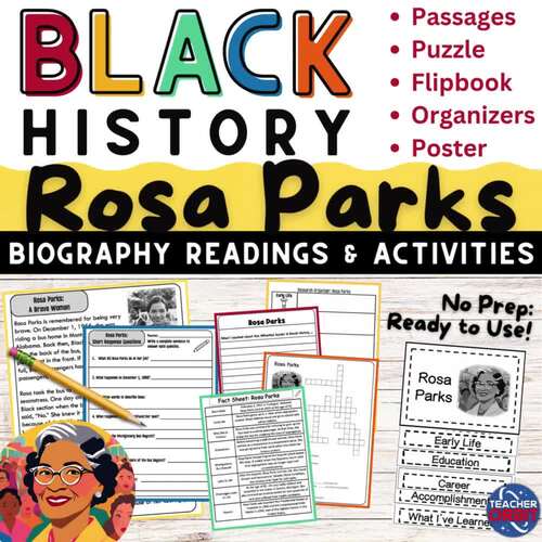 Black History Month Rosa Parks Reading Comprehension Passage Activities