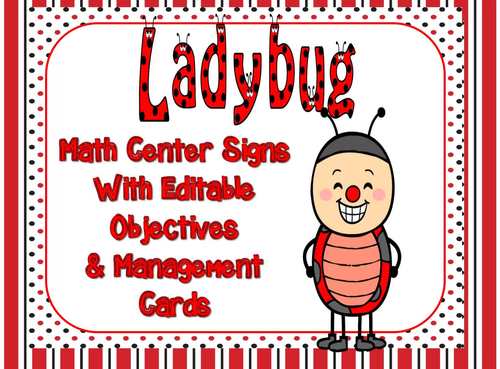 Math Center Signs With Editable Objectives | Center Posters | TPT