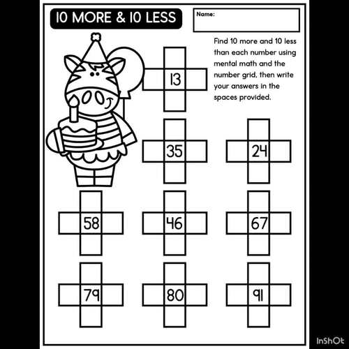 Mental Math 10 More and 10 Less Bundle: 1st Grade Math Fluency | TPT