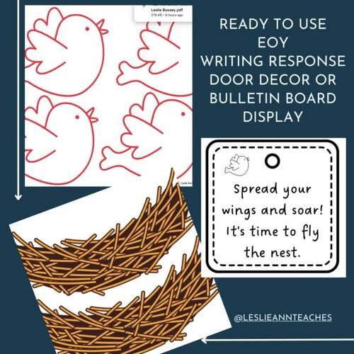 END OF YEAR "Fly the Nest" Door Decor Bulletin Board Writing Activity ...