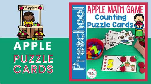 Preschool Math Activity - Apple Counting Puzzle Cards by Preschool SOS