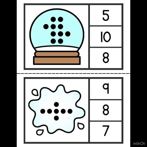 Subitizing Numbers to 10 | Winter-Themed Count & Clip Cards | TPT