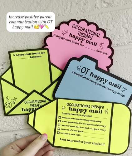 Occupational therapy happy mail | Parent Communication by Groovy Speech