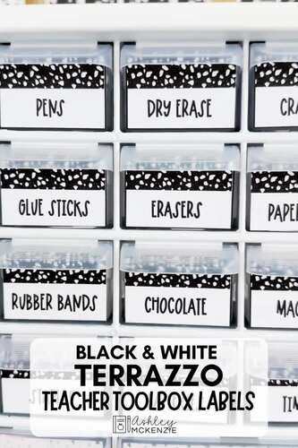 Black and White Terrazzo Classroom Decor | Teacher Toolbox Labels ...