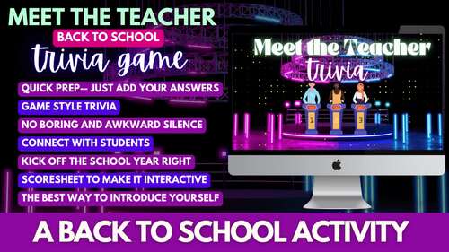 Meet the Teacher Trivia Game | Back to School First Day | Upper Elementary