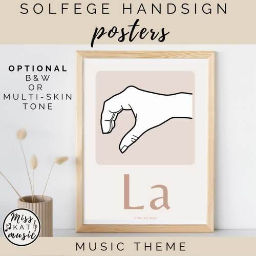 Solfege Curwen Kodaly Hand Sign Classroom Posters - Music Theme Decor