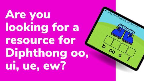 Diphthong oo, ui, ue, ew Vowel Teams Boom Cards by Fiddleheads | TPT