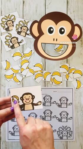 Feed the Monkey - Hands On Counting Practice for 0 - 10 | TPT