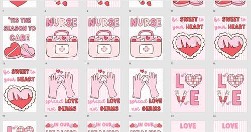 Pink Retro Valentine Nurse Posters by Magical Kinders | TPT