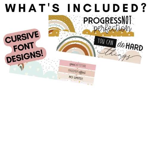 Boho Rainbow Google Classroom Headers | Editable | TPT