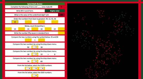 CHRISTMAS Spiral Math Review for 1st or 2nd grade - Digital Pixels ...