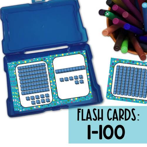 Base 10 Blocks | Place Value to 100 Printable Flash Cards by The 4x6 Store