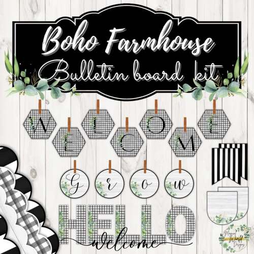 Farmhouse Bulletin Board Kit | Bulletin Board Borders, Banners ...