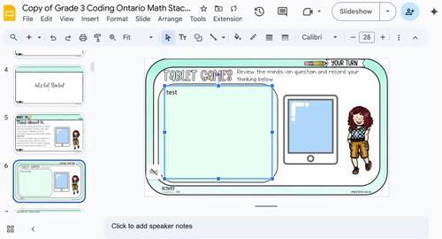 Grade 3 Coding Ontario Math Digital Slides Worksheets and Assessments