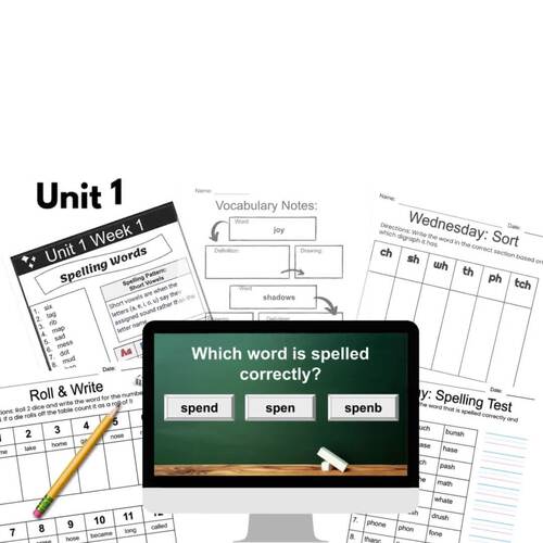 MyView Literacy 2nd Grade Unit 1 Spelling & Vocabulary Special Ed Back ...