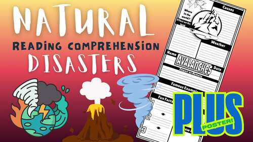 Avalanche Natural Disasters Reading Comprehension & Informational Research