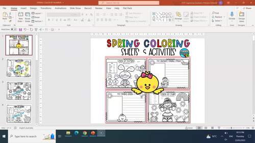 Spring Coloring Pages with Color by Sight Word & Spring Color by Number