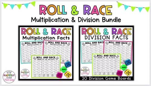 Multiplication and Division Roll & Race Dice Games for Math Fact Fluency