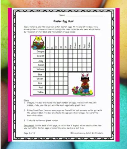Easter Logic Puzzles in Print or Digital Worksheets by Catch My Products