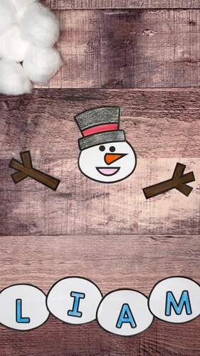 Snowman Name Craft Activity | Winter Craft | Preschool, Kindergarten ...