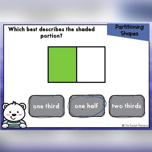 Winter Partition Circles and Rectangles BOOM™ Cards 2.G.3 | TPT