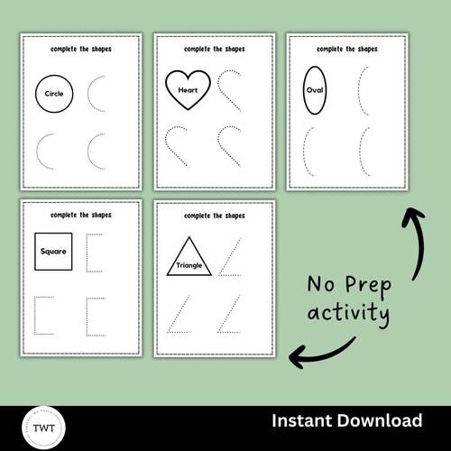 Complete the Shape Guided Activity, Learn Shape name and how to draw it