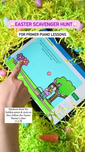 Easter Music Game - Scavenger Hunt for Notes & Rests -Piano Boom Cards
