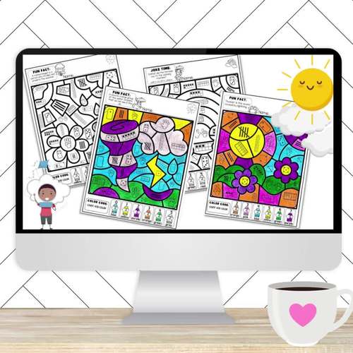 Weather Color by Number Sense (Subitizing) Editable | TPT