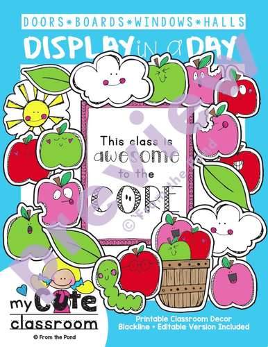 Awesome to the Core Apple Door or Bulletin Board Display by From the Pond