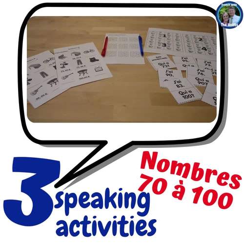 French Speaking and Listening Activities Numbers Practice 70 to 100 les ...