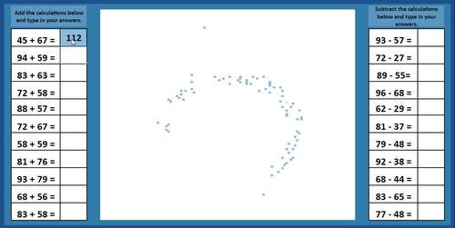 Mystery Digital Pixel Art NO PREP - Castle 2-digit Addition and Subtraction