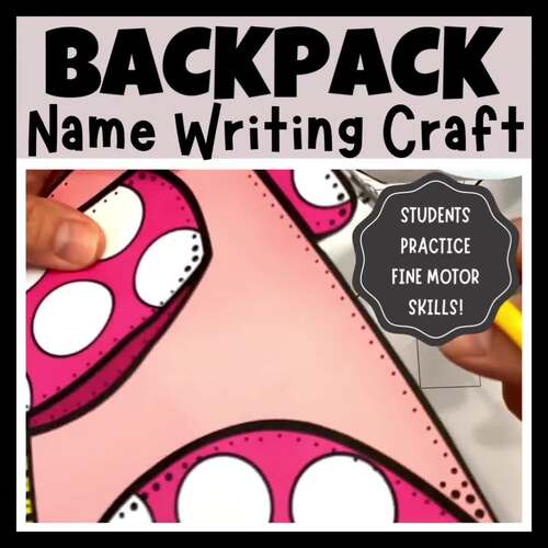 Back to School Backpack Name Craft by Create 25 Printables | TPT
