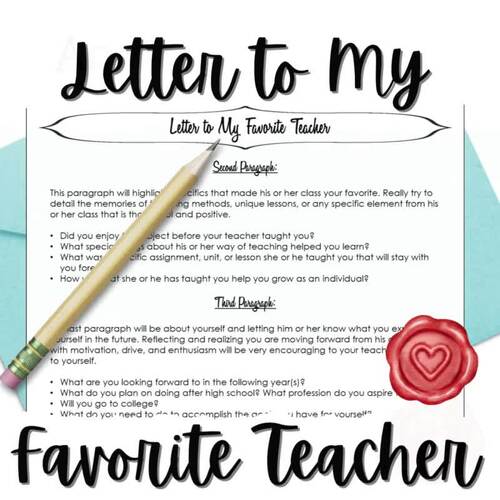Last Day of School Writing Activity | End of the Year Letter to My Teacher