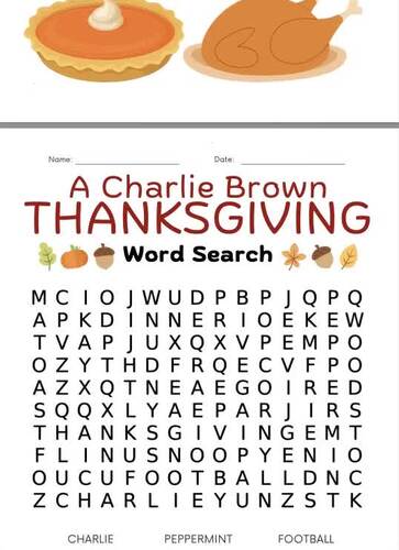 A Charlie Brown Thanksgiving Activity Packet: 8 Fun, No-Prep Activities!